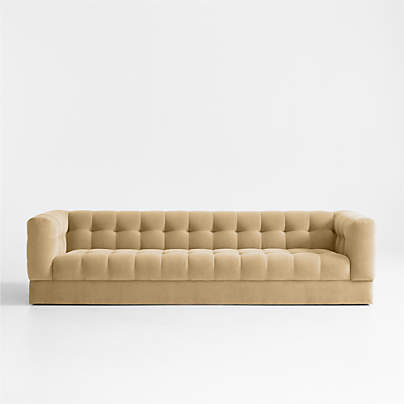 Chiltern Velvet Tufted Sofa 94" + Reviews | Crate & Barrel