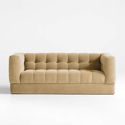 Chiltern Velvet Tufted Sofa 94" + Reviews | Crate & Barrel