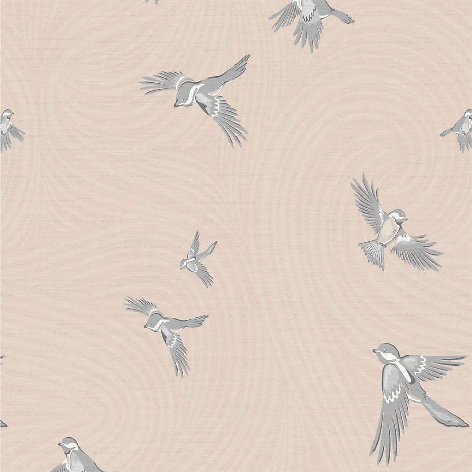 Chasing Paper Blush Pink Chickadee Peel and Stick Wallpaper Swatch ...