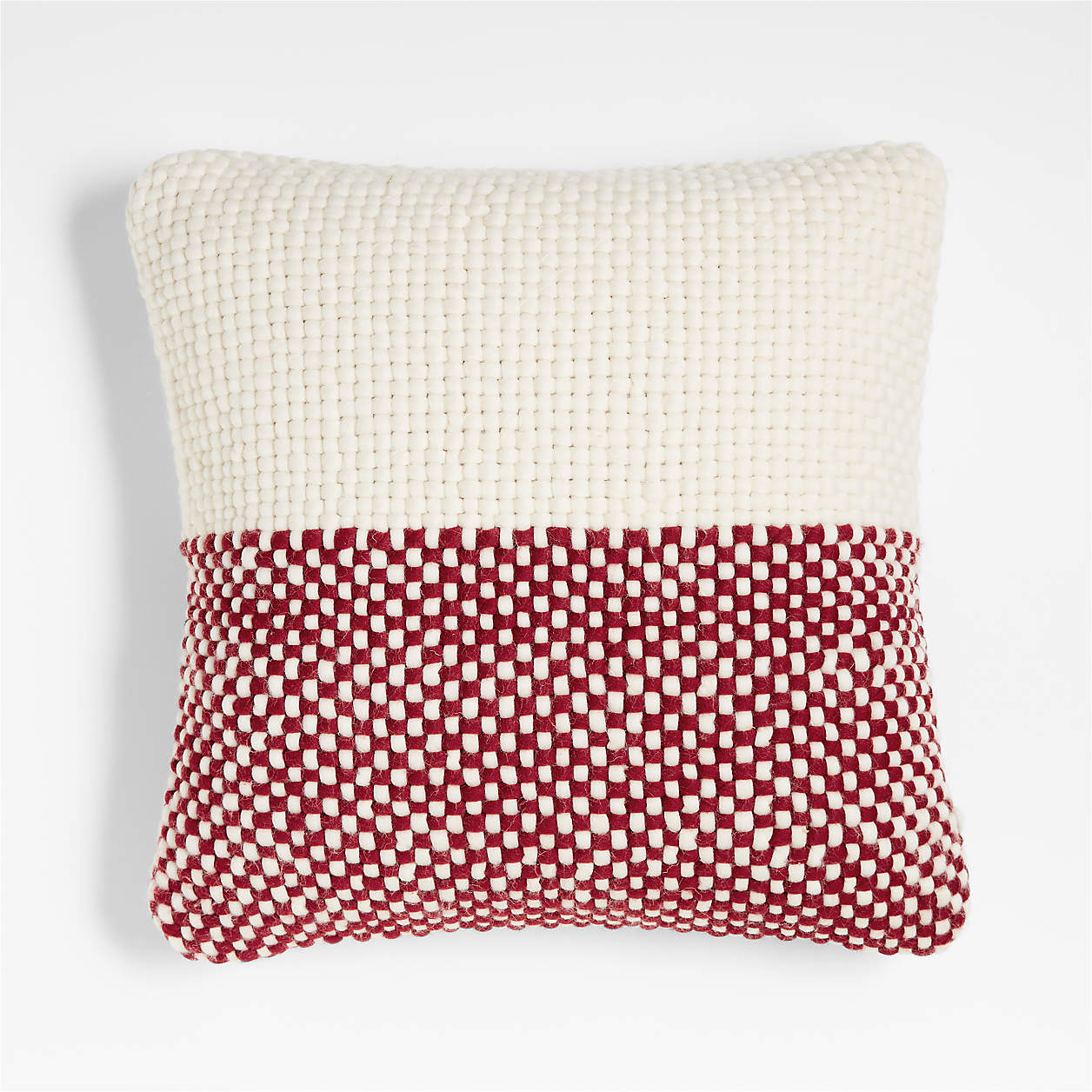 Luminous Red and White Holiday Throw Pillow Arrangement | Crate & Barrel