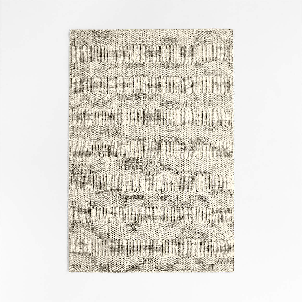 Chunky Squares Wool and Viscose Grey Kids Area Rug 5x8 | Crate & Kids