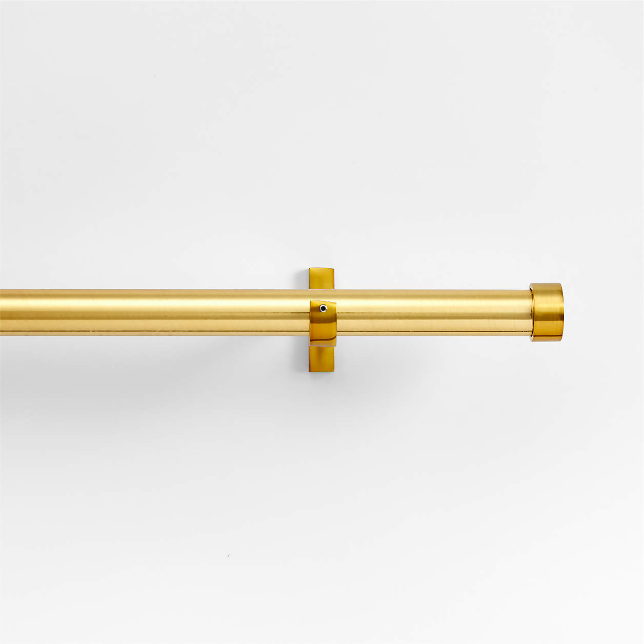 Brass 1" Curtain Rod and End Cap Finials Set 28"-48" + Reviews | Crate ...