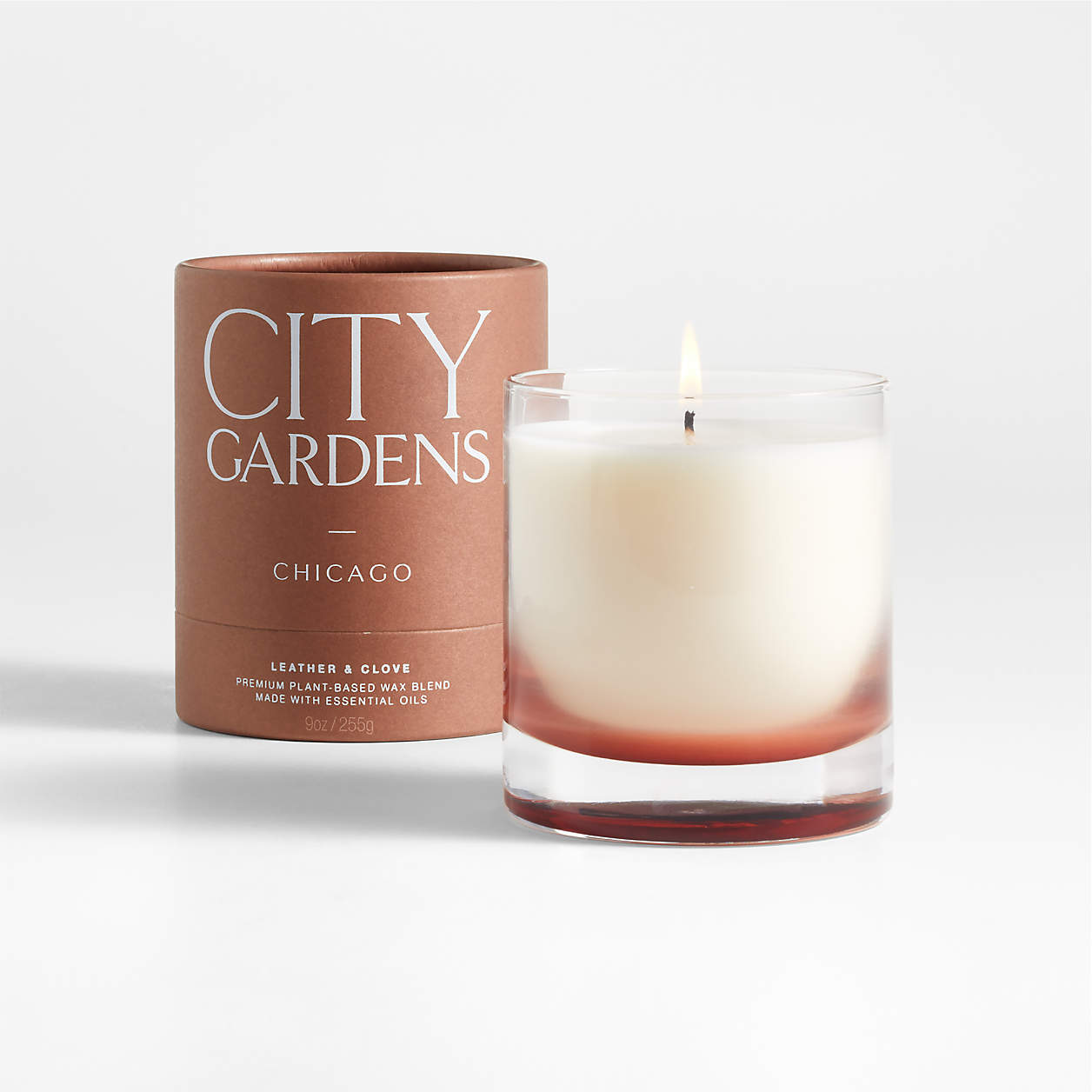 City Gardens Brown Chicago Scented Candle - Leather & Clove + Reviews ...