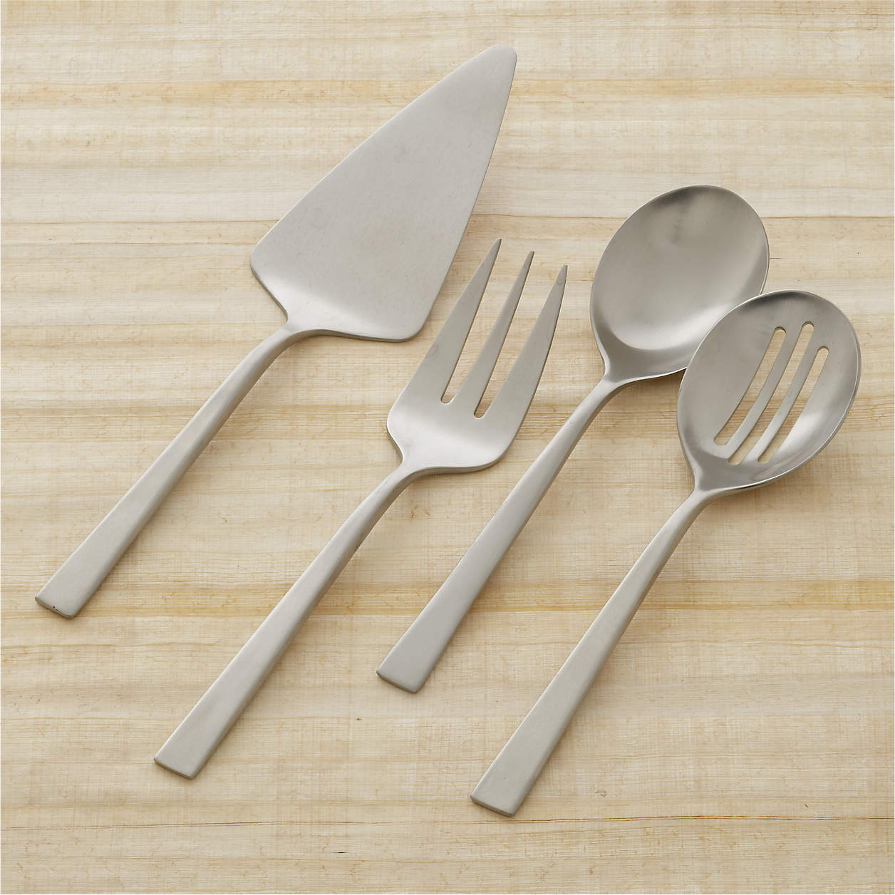 Clark Satin 4-Piece Serving Set | Crate & Barrel