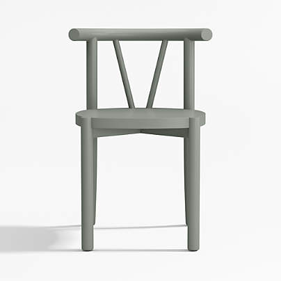 Classic Cozy Grey Wood Kids Play Chair + Reviews | Crate & Kids