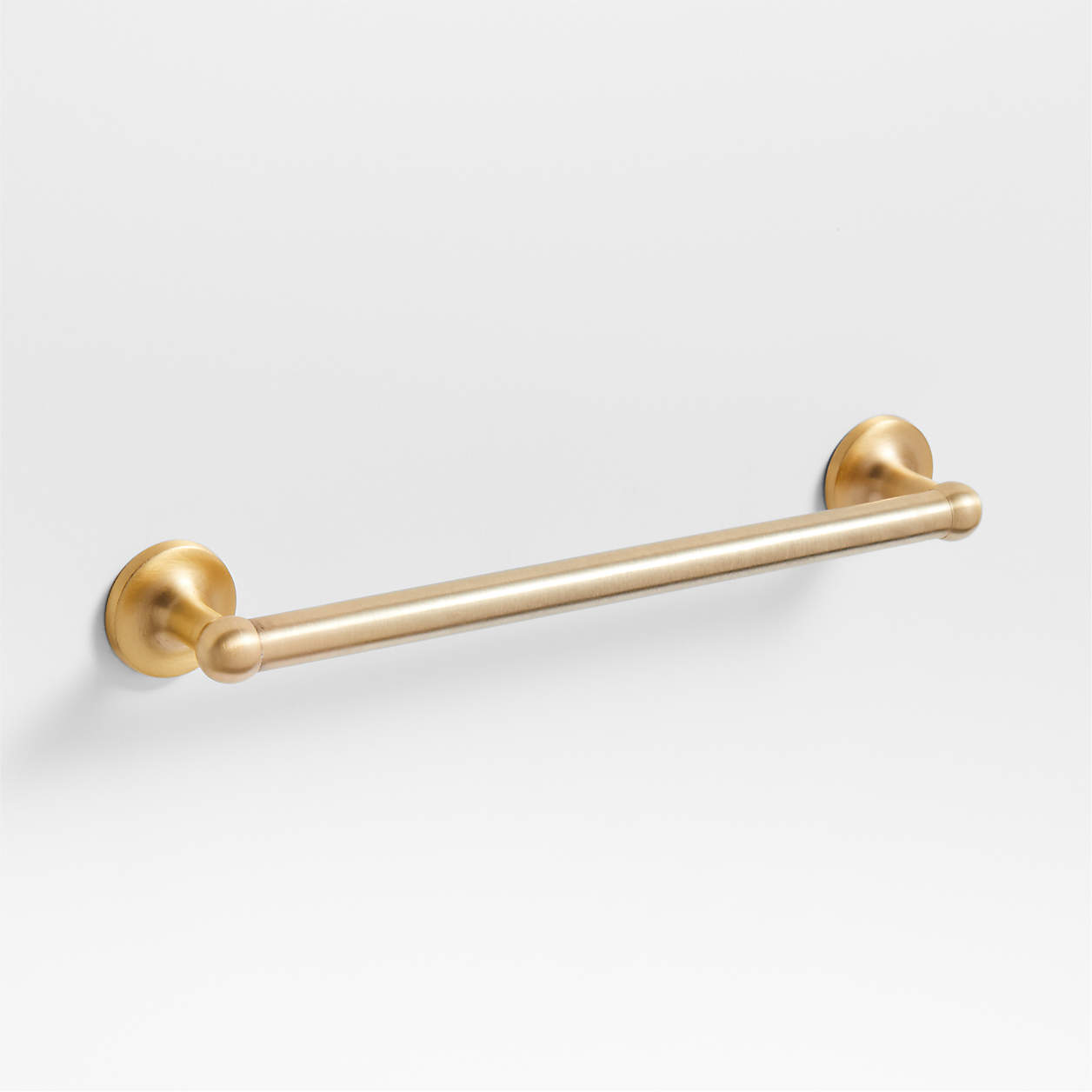 Classic 6" Round Brushed Brass Cabinet Drawer Bar Pull | Crate & Barrel