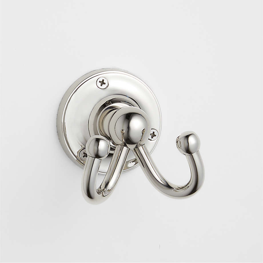 Classic Round Polished Chrome Bathroom Towel Hook | Crate & Barrel