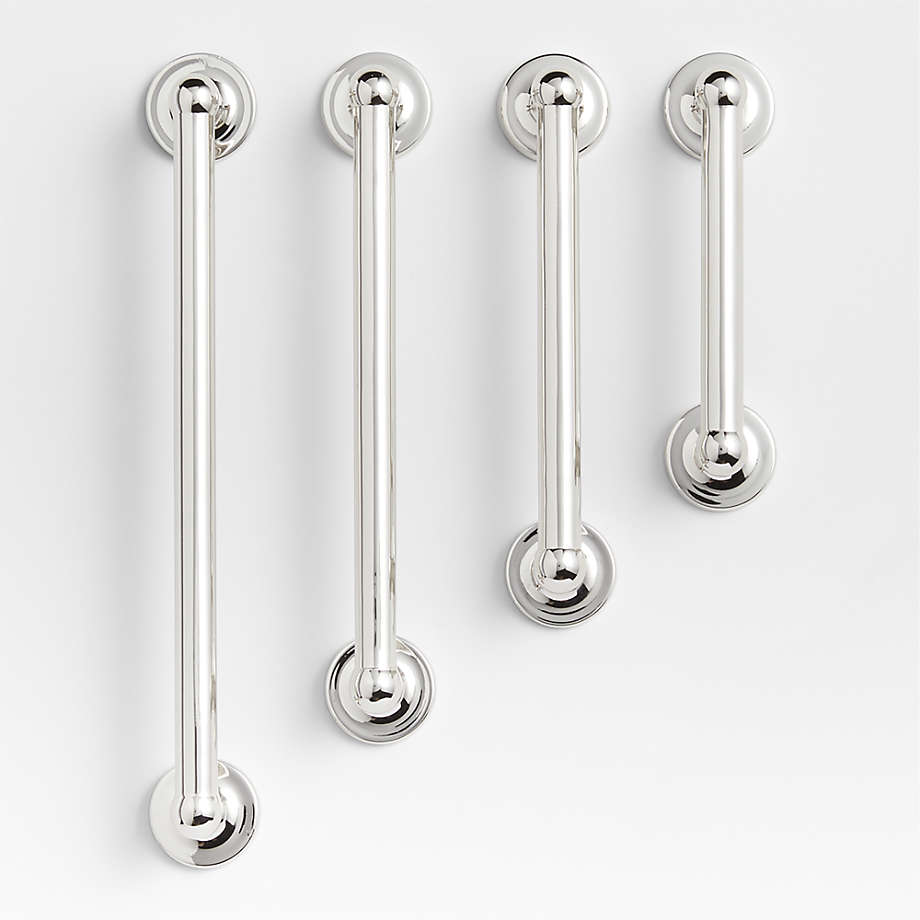 Classic Round Polished Chrome Cabinet Drawer Bar Pulls | Crate & Barrel