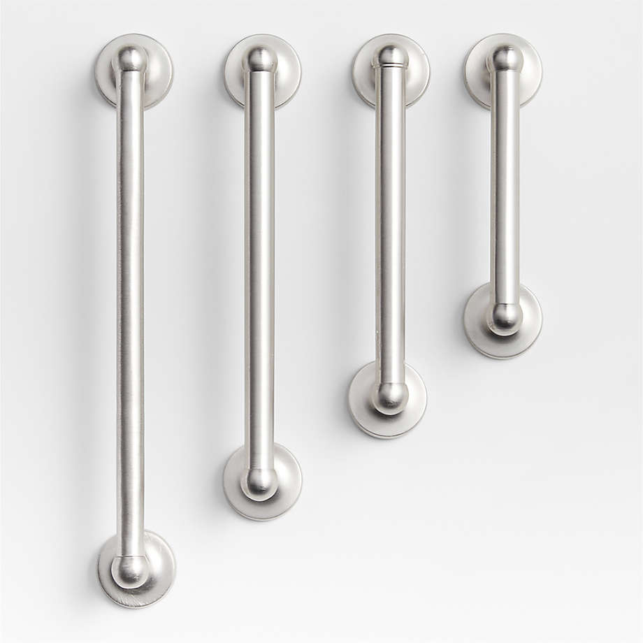Classic Round Brushed Nickel Cabinet Drawer Bar Pulls | Crate & Barrel