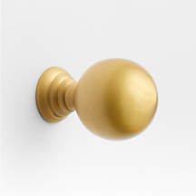 Classic Sphere Brushed Brass Cabinet Knob + Reviews | Crate & Barrel