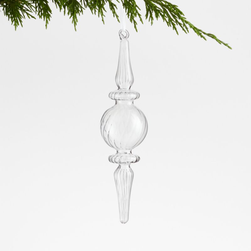 Small Glass Finial Christmas Tree Ornament | Crate & Barrel
