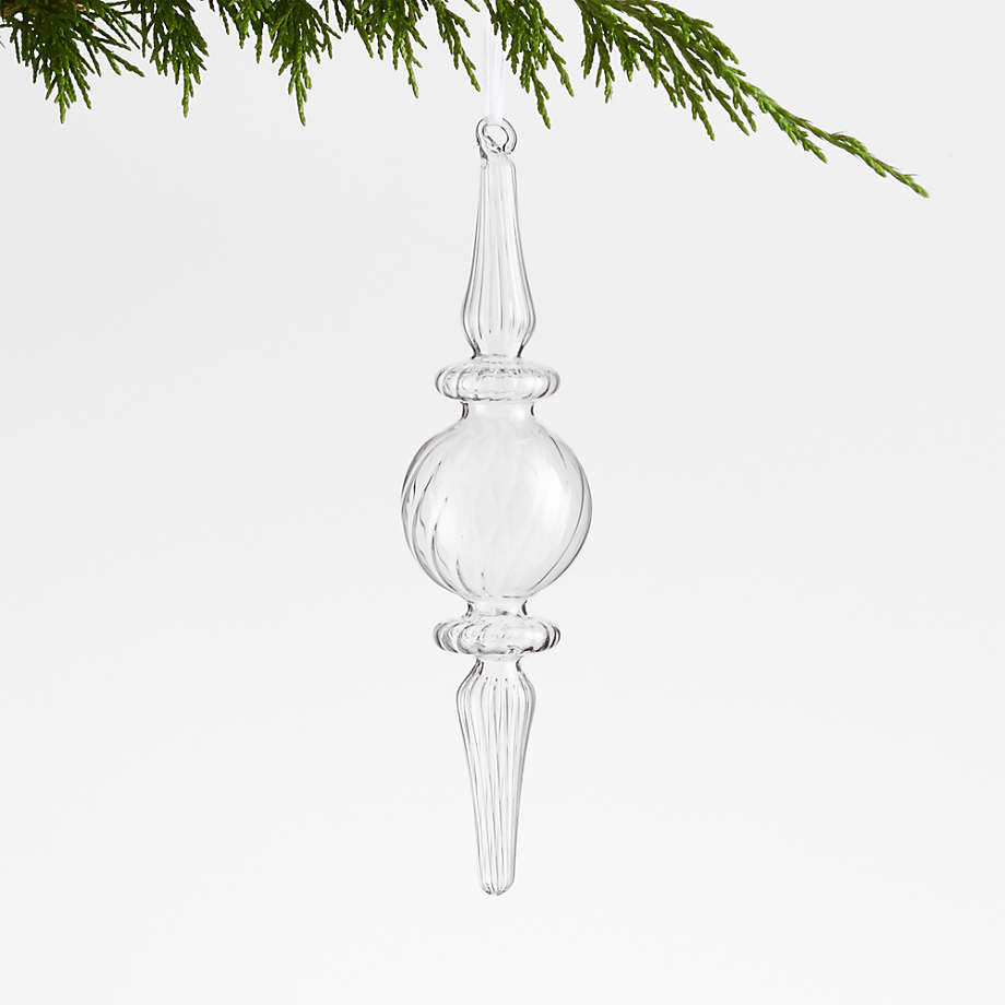Large Glass Finial Christmas Tree Ornament + Reviews | Crate & Barrel