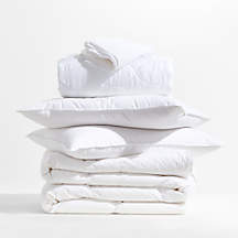 Classic Down King Bedding Insert Bundle with Feather Down Pillows & Protectors + Reviews | Crate ...