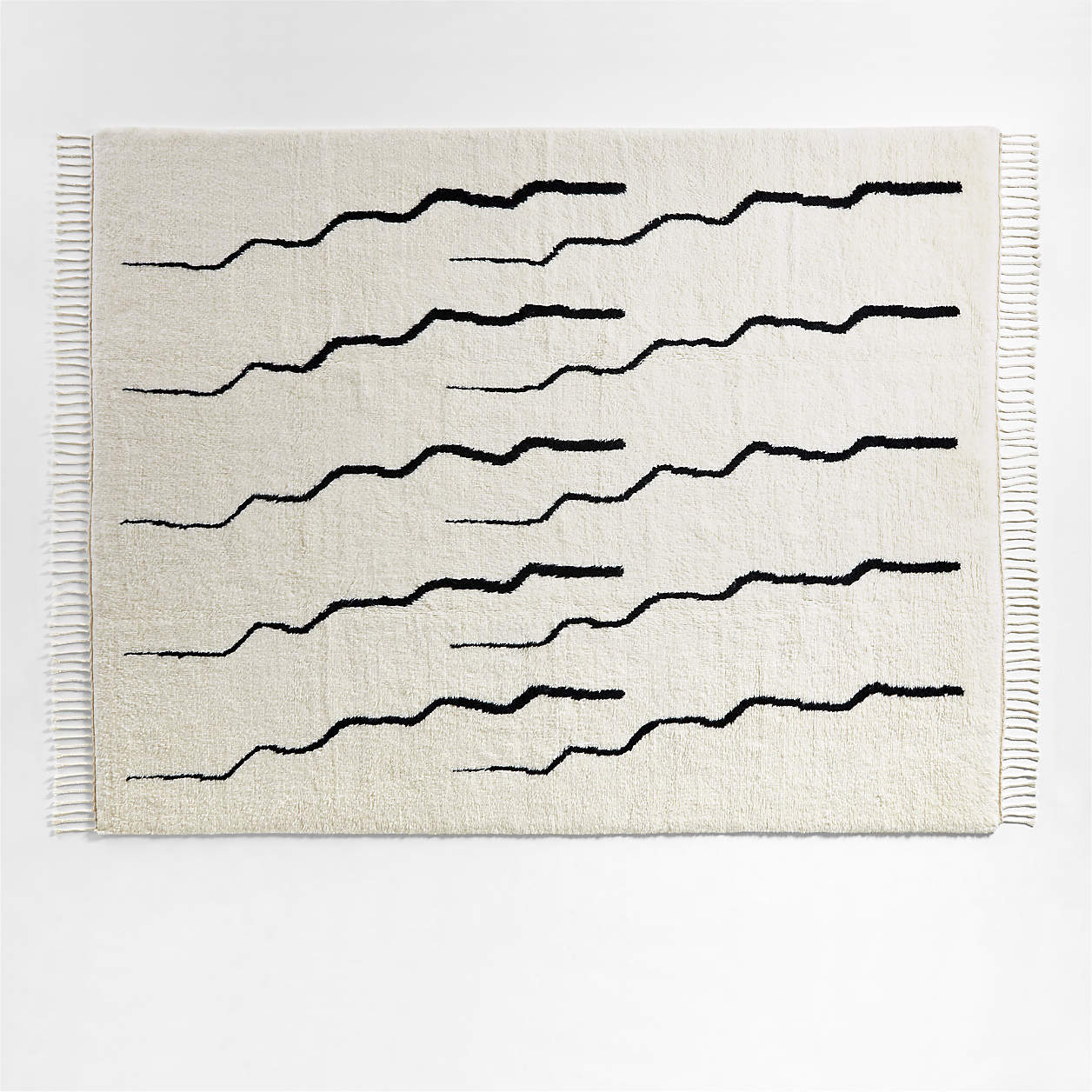 Coleto Black and White Abstract Rug 9'x12' + Reviews | Crate & Barrel