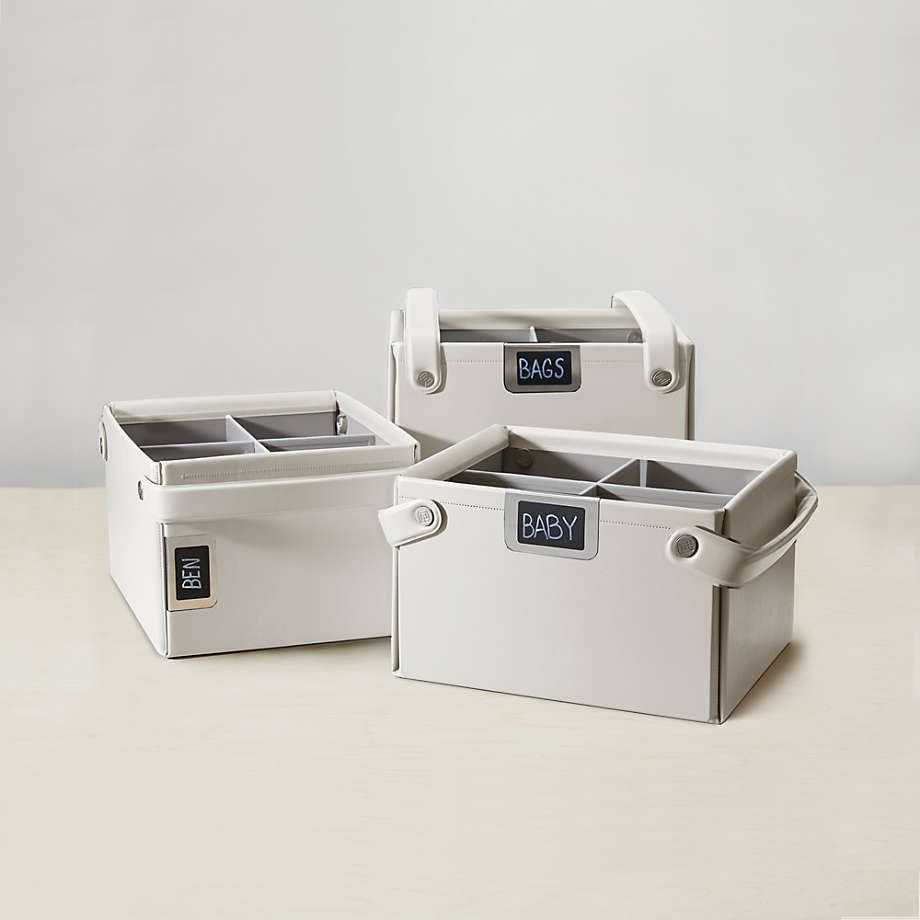 Extra-Small Cream White Rectangular Collapsible Storage Baskets with ...