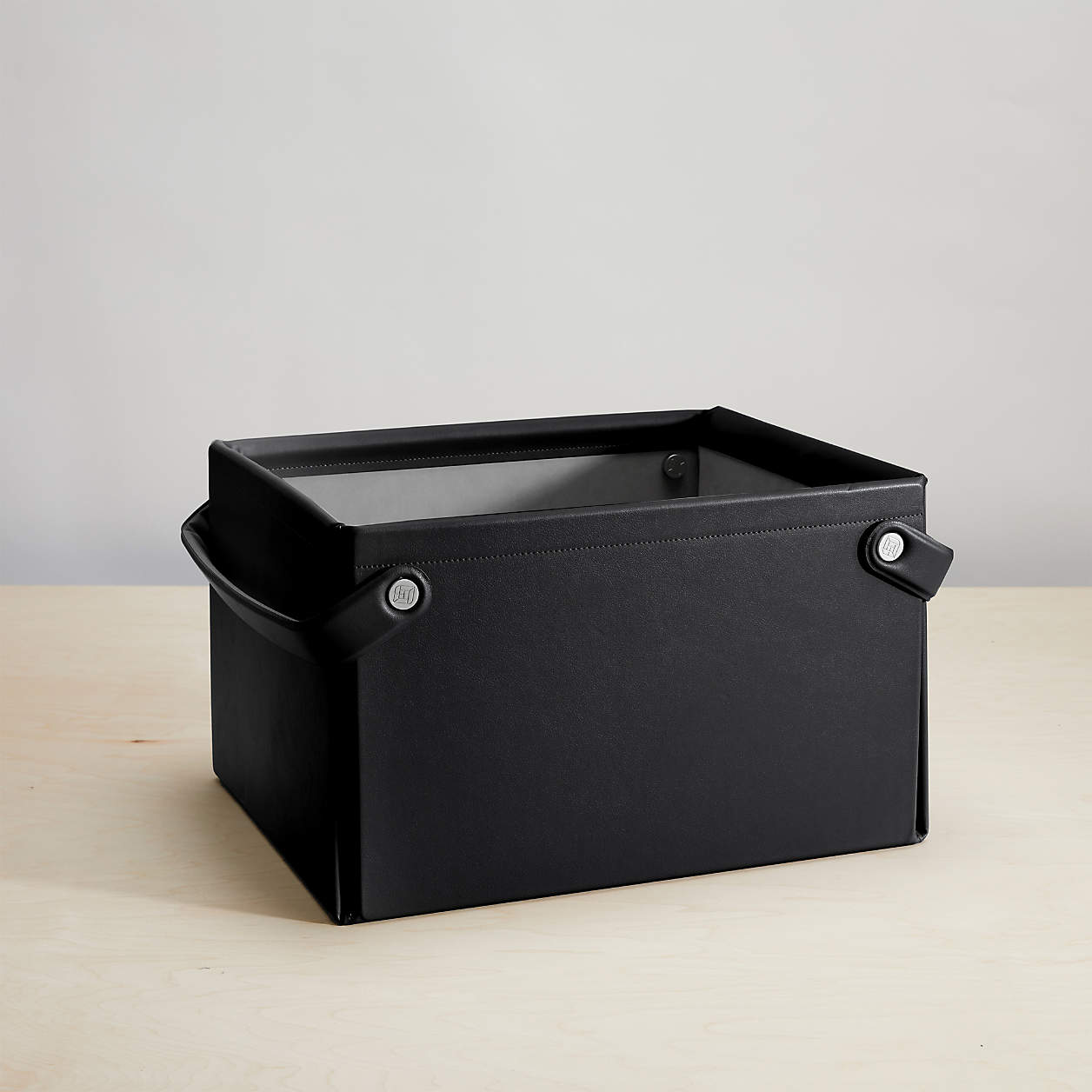 Folden Lane Small Black Rectangular Collapsible Storage Basket | Crate ...