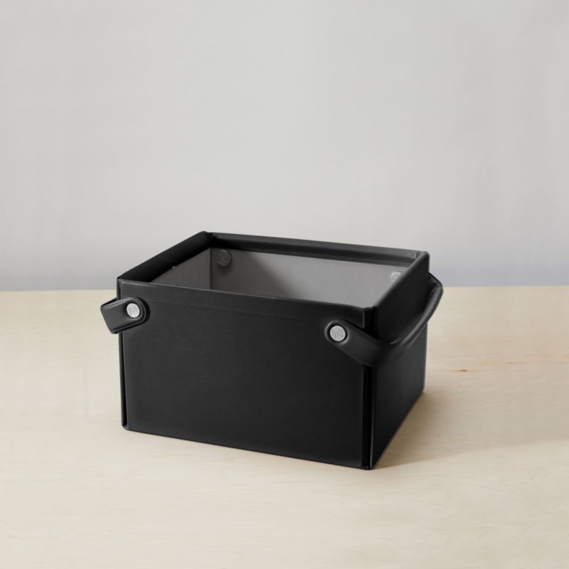 Extra-Small Black Rectangular Collapsible Storage Basket | Crate & Barrel