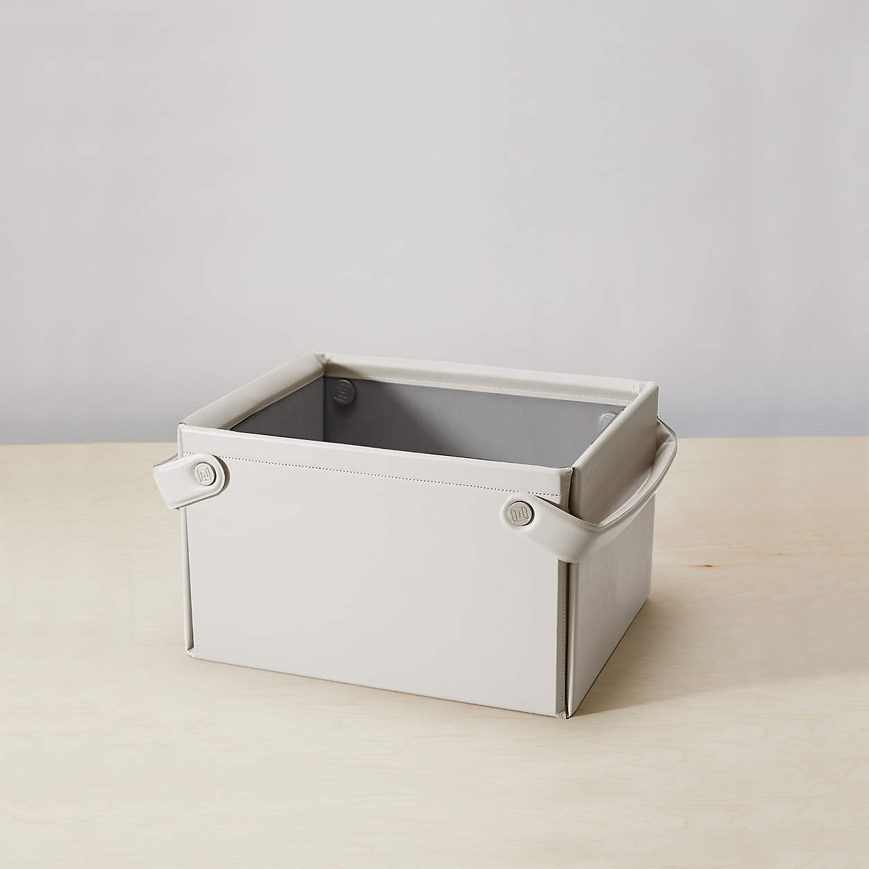Extra-Small Cream White Rectangular Collapsible Storage Basket | Crate ...
