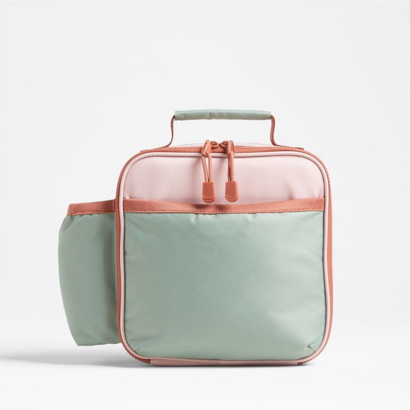 Colorblock Pink Soft Insulated Kids Personalized Thermal Lunch Box ...