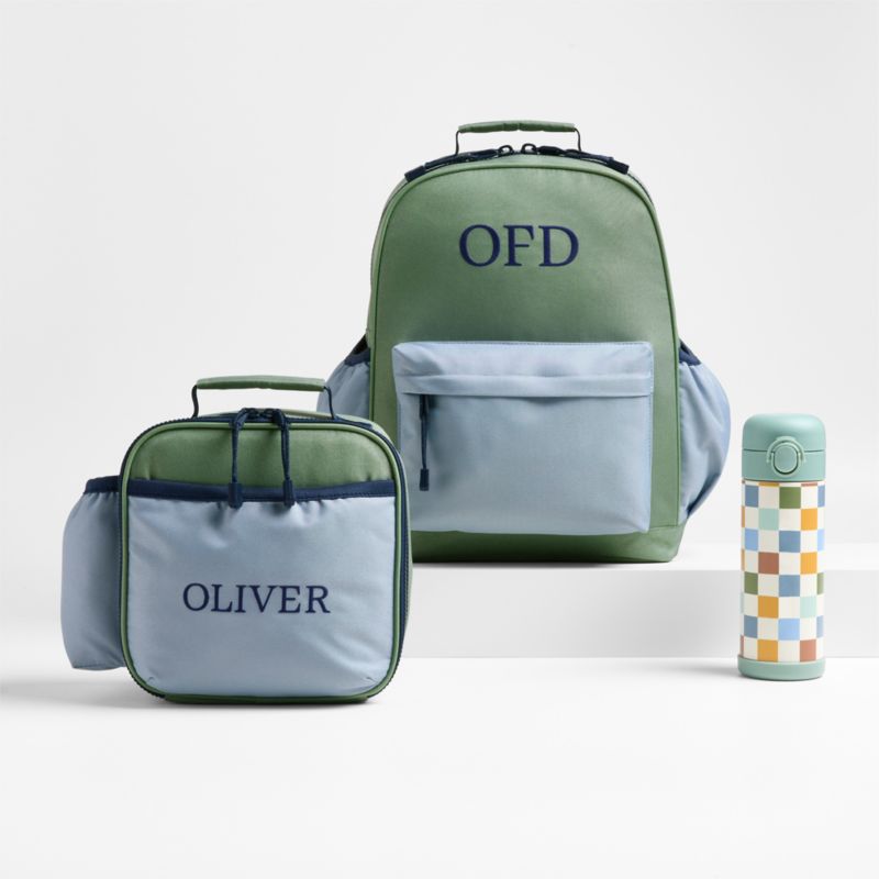 Colorblock Green and Blue Kids Backpack Bundle | Crate & Kids