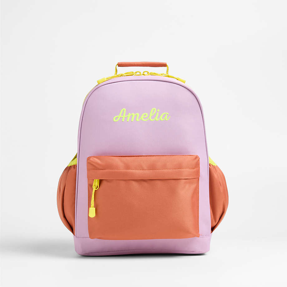 Colorblock Purple and Orange Kids Backpack Bundle | Crate & Kids