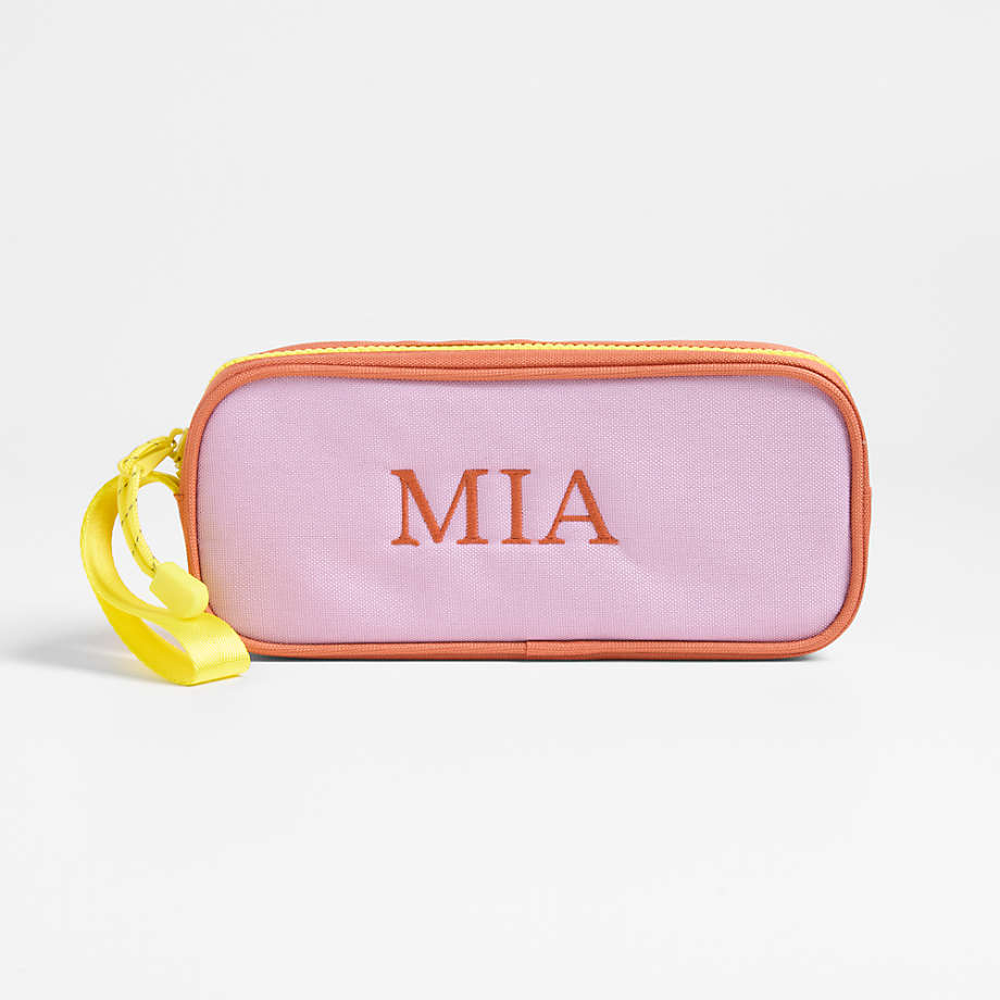 Colorblock Purple and Orange Soft Kids Pencil Case | Crate & Kids