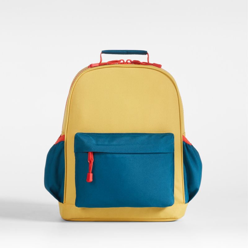 Medium Colorblock Kids Yellow and Green Personalized Backpack for ...