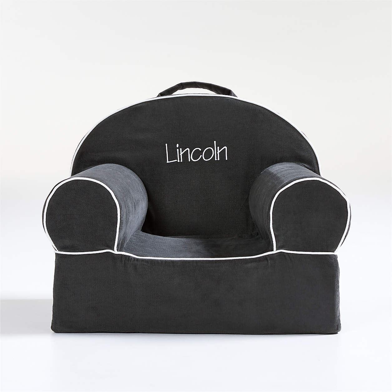 Grey Corduroy Small Personalized Kids Lounge Nod Chair | Crate & Kids