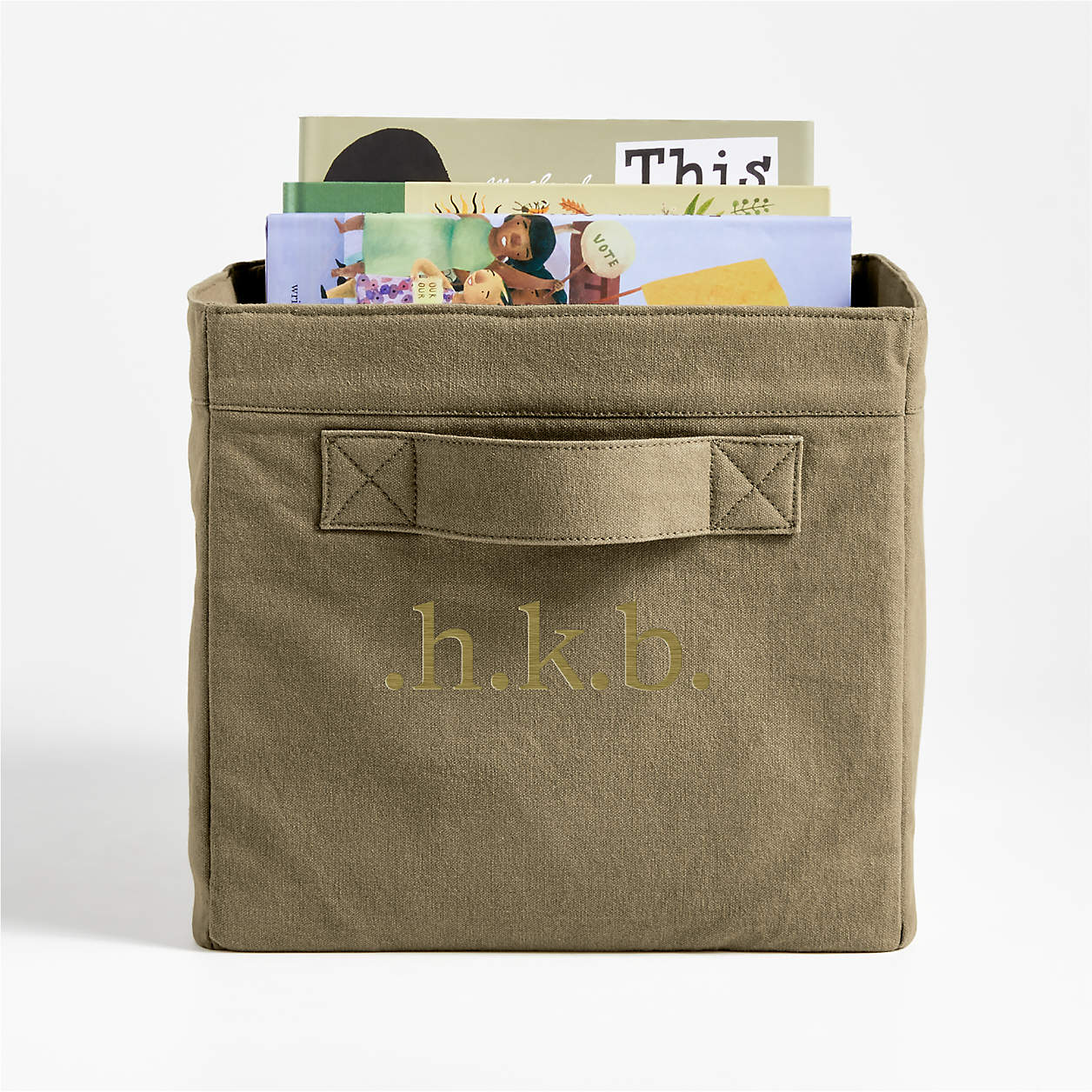 Garden Green Cotton Kids Storage Basket + Reviews | Crate & Kids