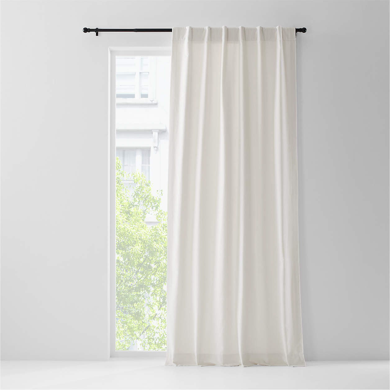 Ivory Cotton Velvet Window Curtain Panel with Lining 48"x84" + Reviews ...