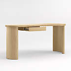 Courbe Curved Wood Storage Desk with Drawer + Reviews | Crate & Barrel