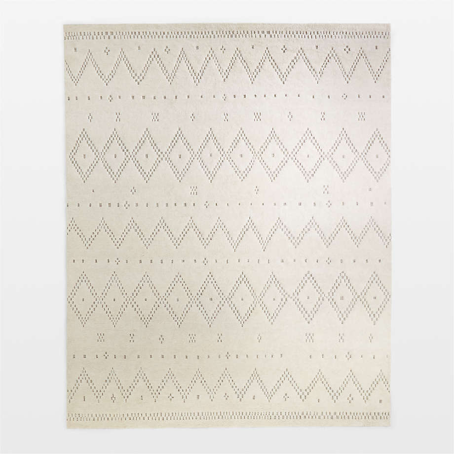 Courchevel Wool Hand-Knotted Ivory Area Rug 6'x9' | Crate & Barrel