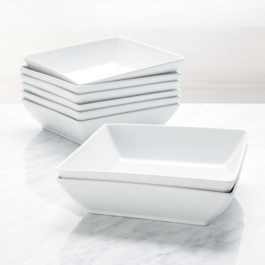 Court Bowl Plates, Set of 8 + Reviews | Crate & Barrel