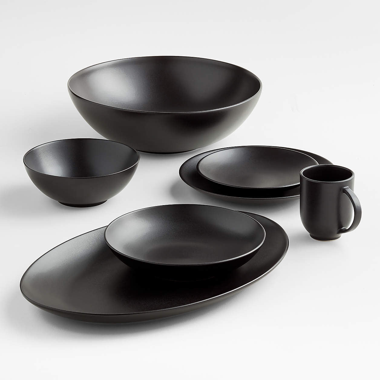 Craft Matte Black Stoneware Dinnerware | Crate & Barrel