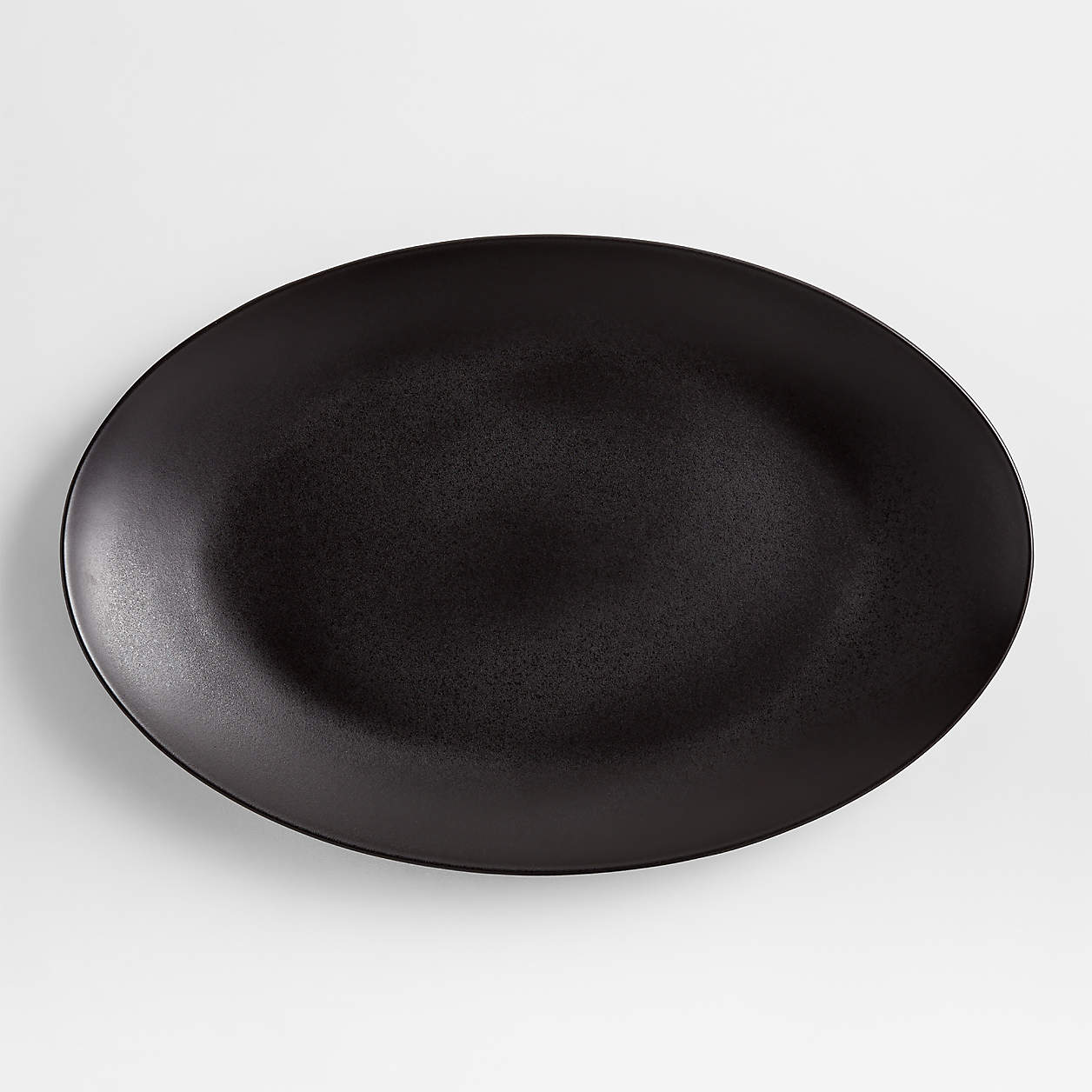 Craft Matte Black Stoneware Large Oval Platter + Reviews | Crate & Barrel