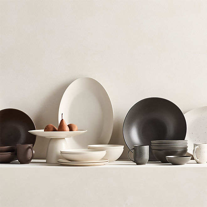 Ora Grey Reactive Glaze Dinnerware | Crate & Barrel Canada