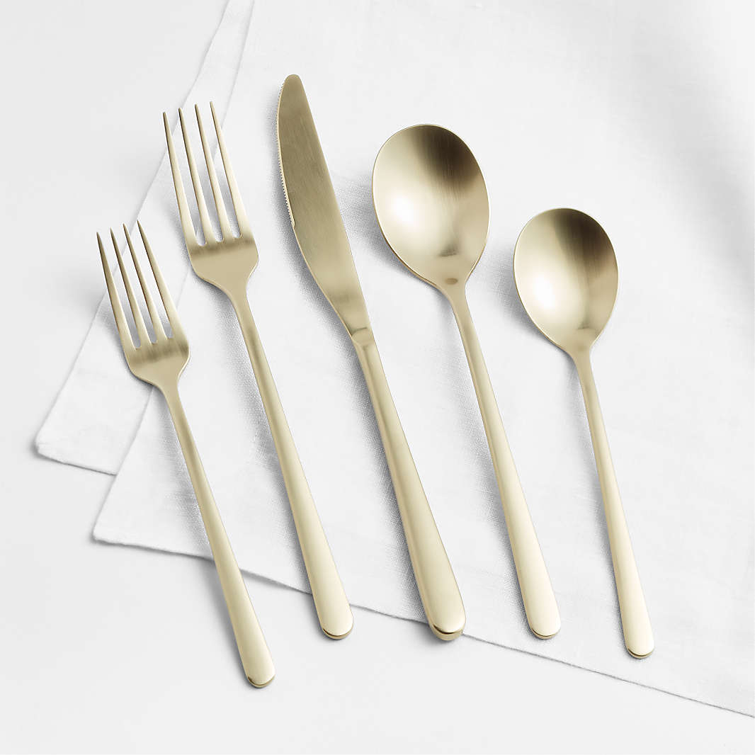 Gold Flatware: Gold Silverware Sets & Golden Utensils | Crate & Barrel