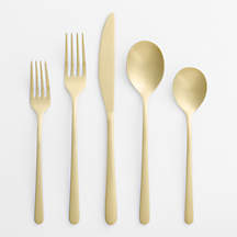 Craft Champagne 20-Piece Flatware Set + Reviews | Crate & Barrel