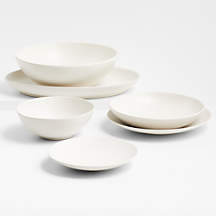 Craft Linen Cream Coupe Dinner Plates, Set of 8 + Reviews | Crate & Barrel