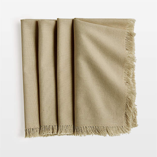 Hudson Clay Taupe Dinner Napkins, Set of 4 + Reviews | Crate & Barrel ...