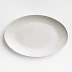 Craft Linen Cream Large Oval Serving Platter + Reviews | Crate & Barrel