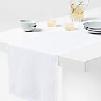 Craft 120" Crisp White Organic Cotton Fringe Table Runner + Reviews ...