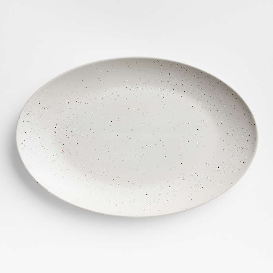 Craft Speckled White Large Oval Serving Platter + Reviews | Crate & Barrel