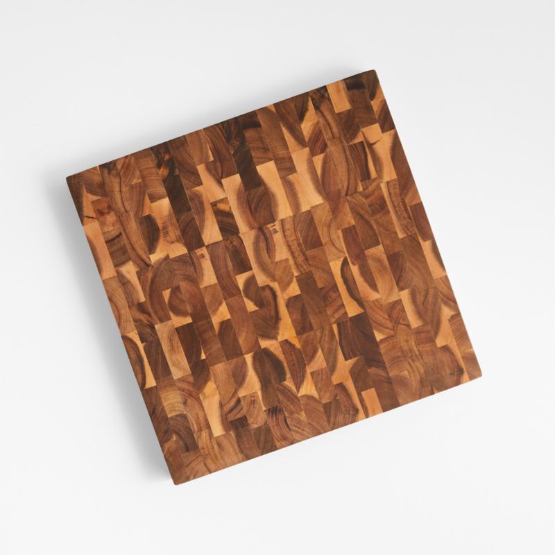 Crate & Barrel Square Acacia End-Grain Chopping Block/Serving Board ...