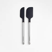 Crate & Barrel Black Silicone and Stainless Steel Mini Spatulas, Set of ...