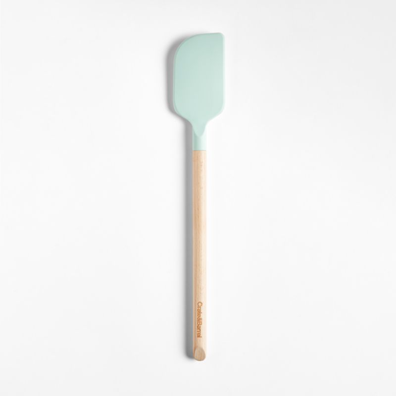 Crate & Barrel Wood and Mint Green Silicone Spatula + Reviews | Crate ...