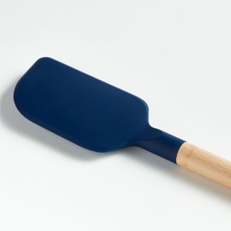 Crate & Barrel Wood and Navy Blue Silicone Spatula | Crate & Barrel Canada