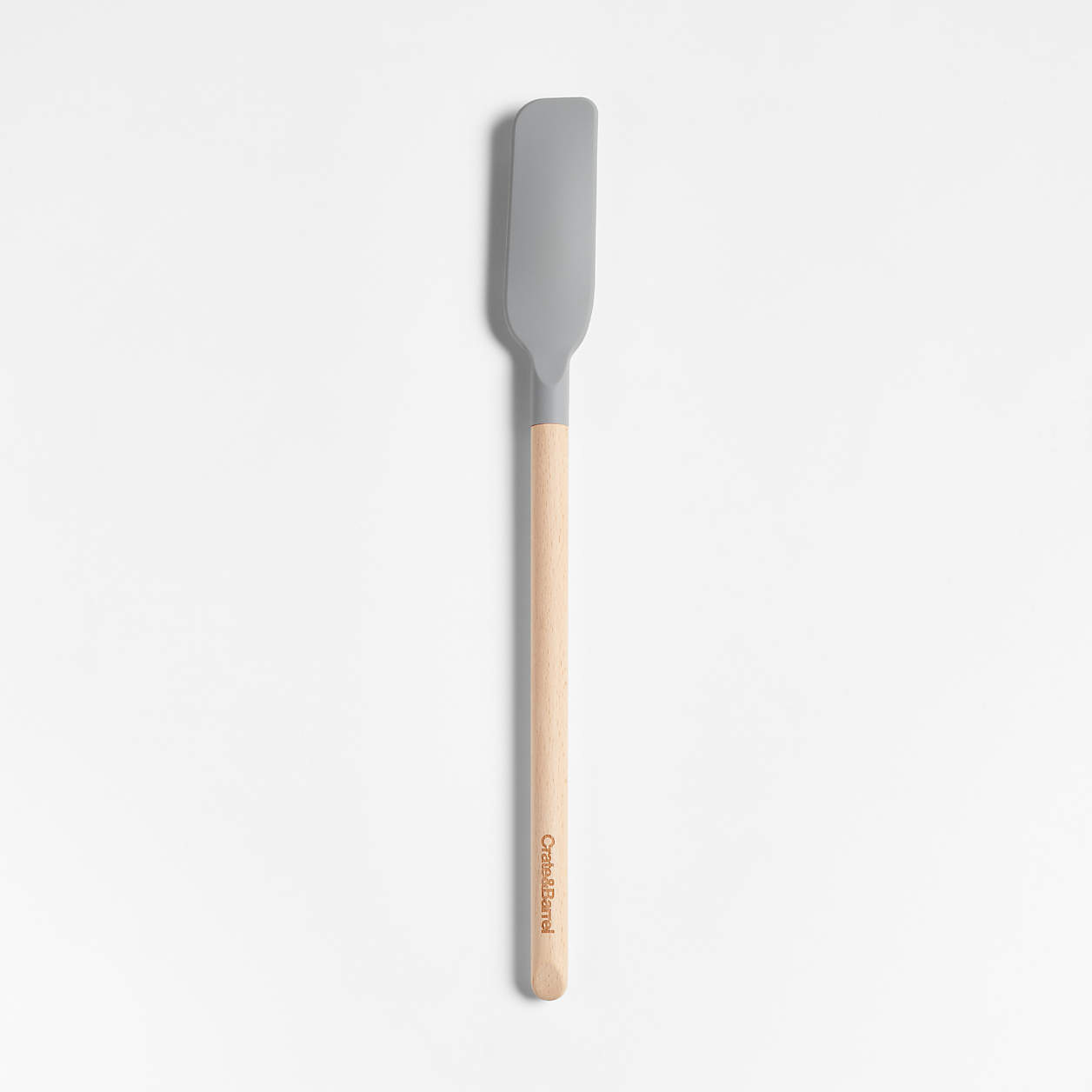 Crate & Barrel Grey Silicone and Wood Jar Scraper | Crate & Barrel