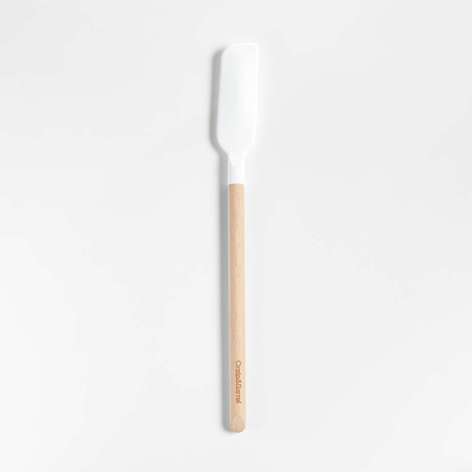 Crate & Barrel Wood and White Silicone Jar Scraper + Reviews | Crate ...