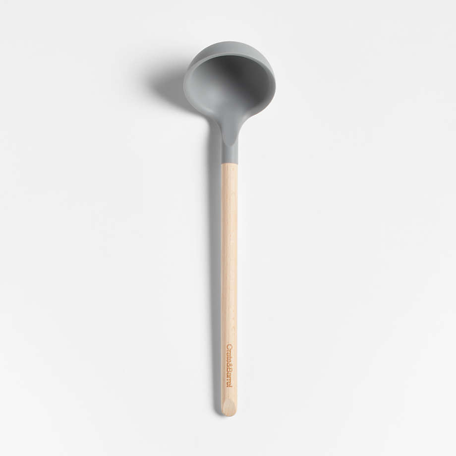 Crate & Barrel Wood and Grey Silicone Ladle + Reviews | Crate & Barrel